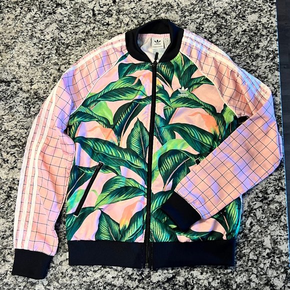 adidas | Jackets & Coats | Adidas Nwot Farm Rio Tropical Palm Leaf ...